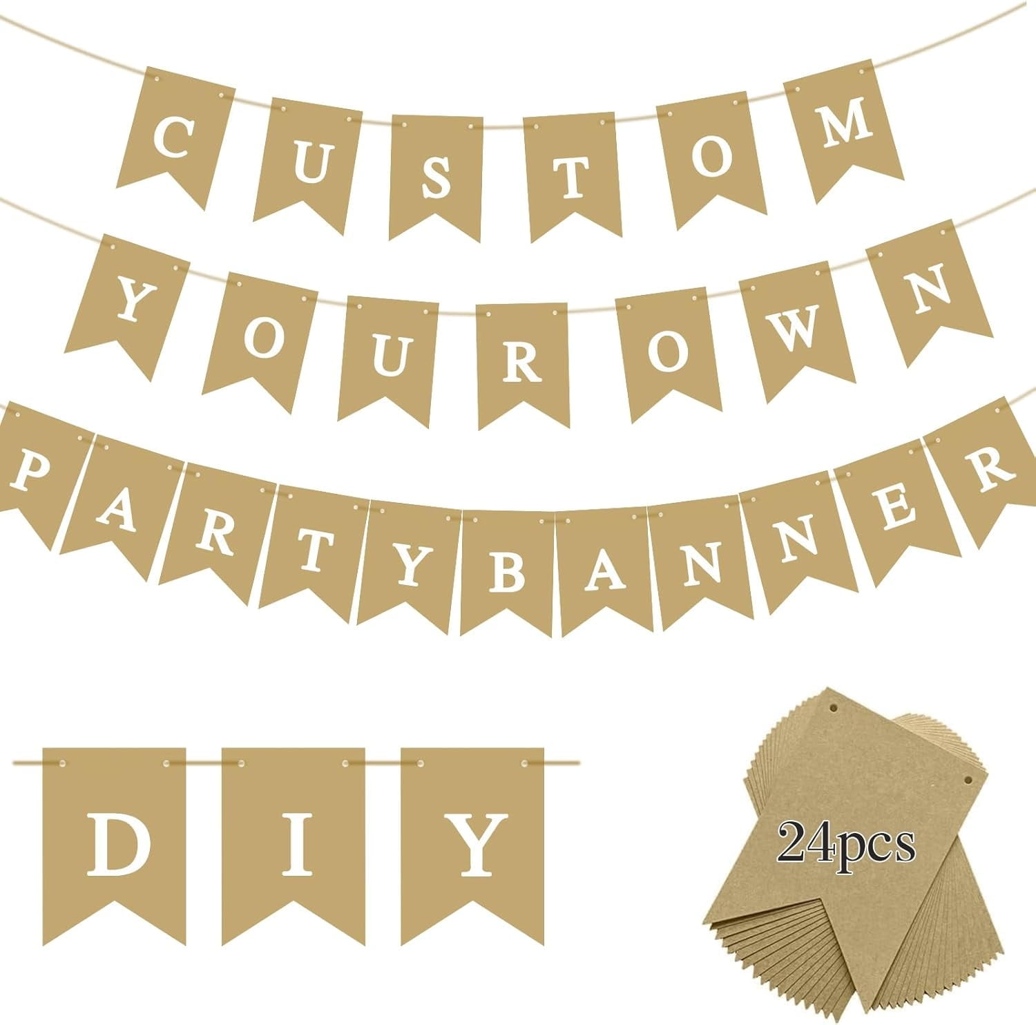 M_lapis 24pcs Custom Beige Banner kit-Make Your Own Banner - Design ...
