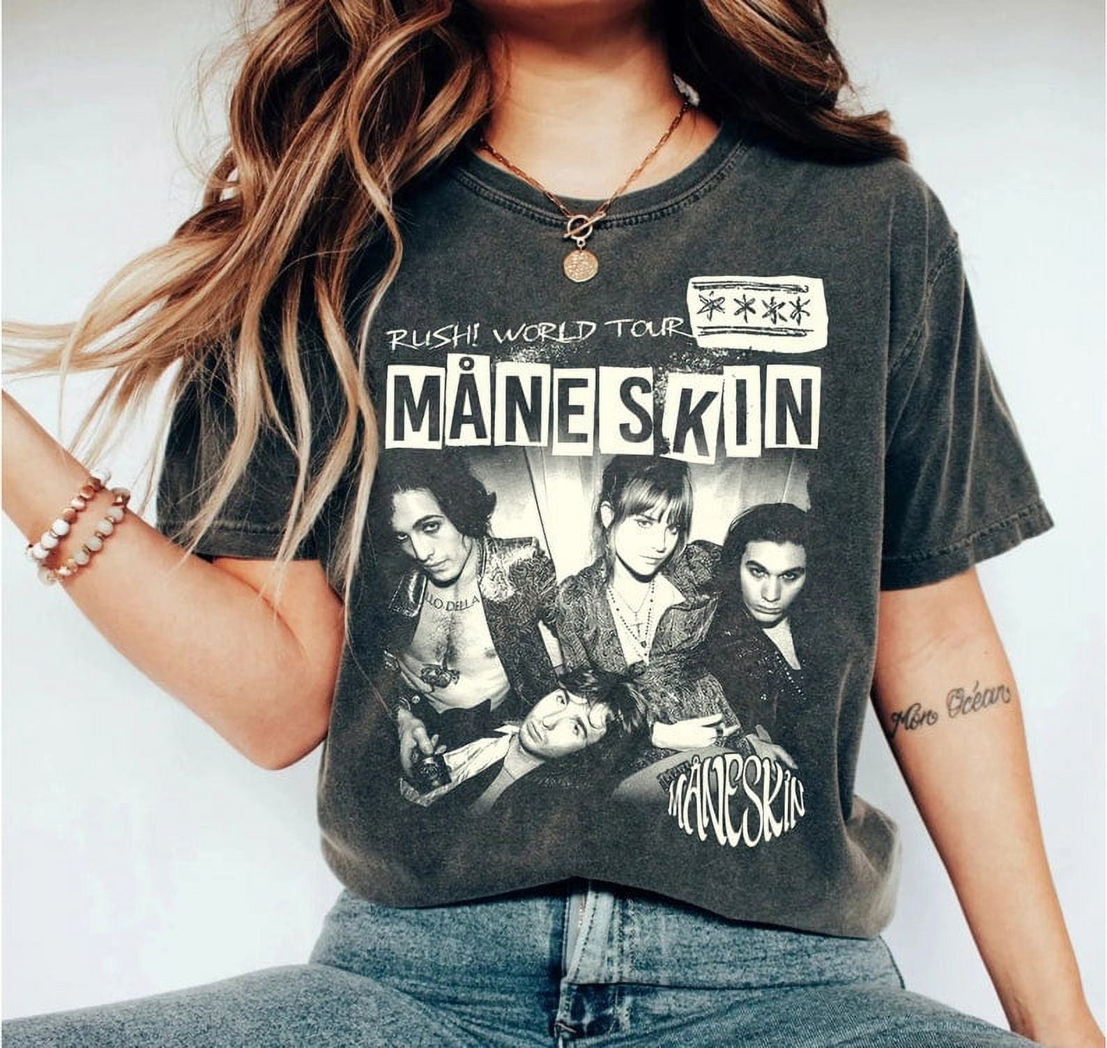 Måneskin Rock Band T-Shirt ,Maneskin T-Shirt, Måneskin fans, Måneskin tour 2023 Gift for Men ...