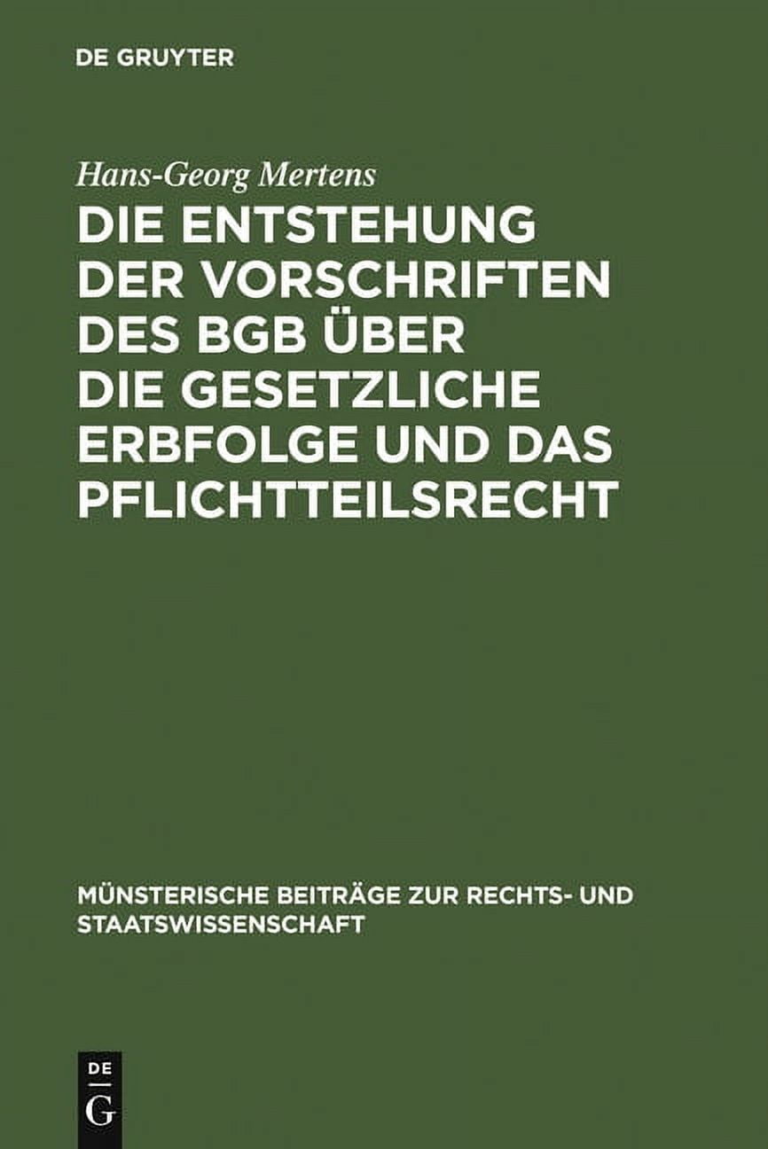 MÃ¼nsterische BeitrÃ¤ge Zur Rechts- Und St Die Entstehung Der ...
