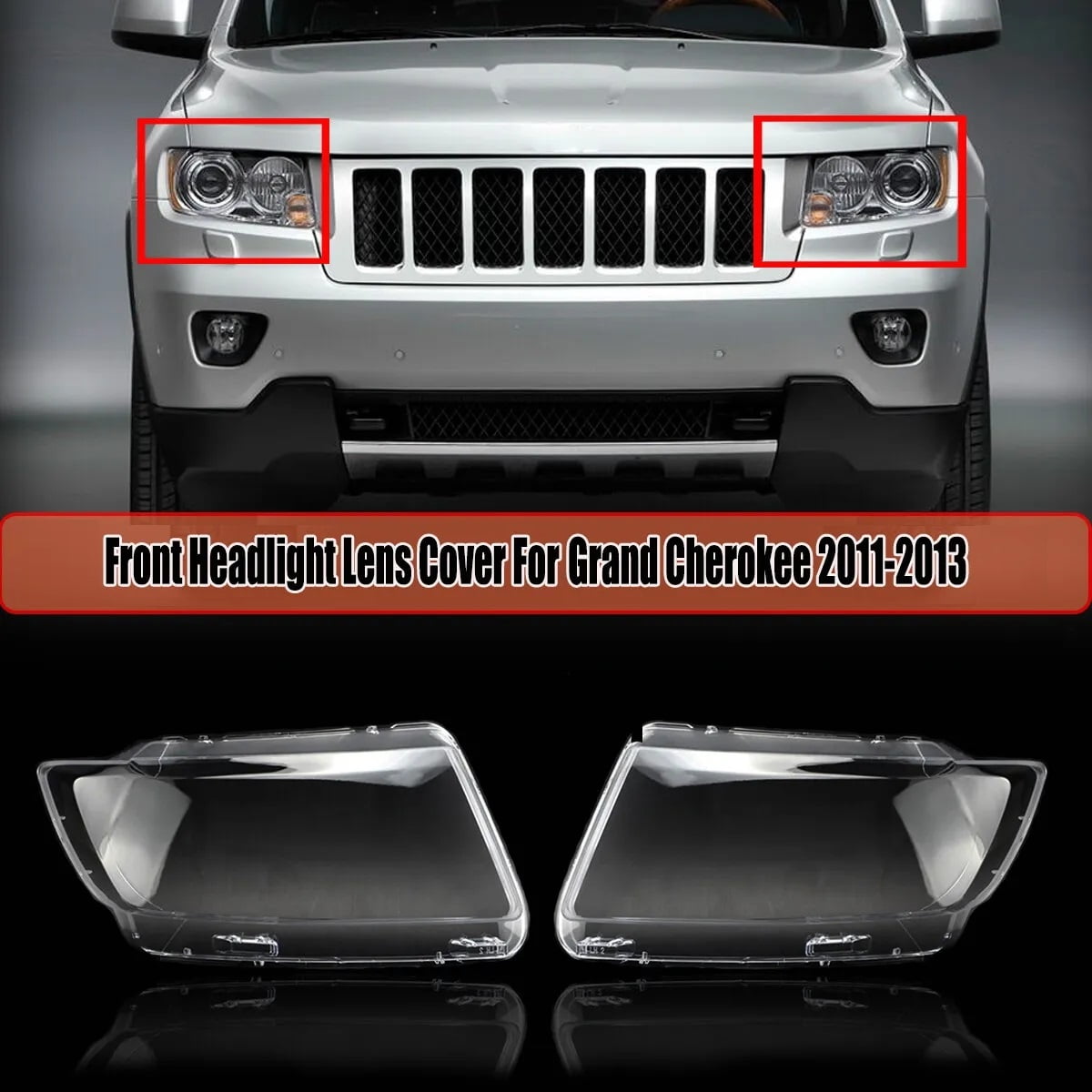 M optimized 1 Pair Car Front Headlight Cover Clear Lens Cap Protector ...