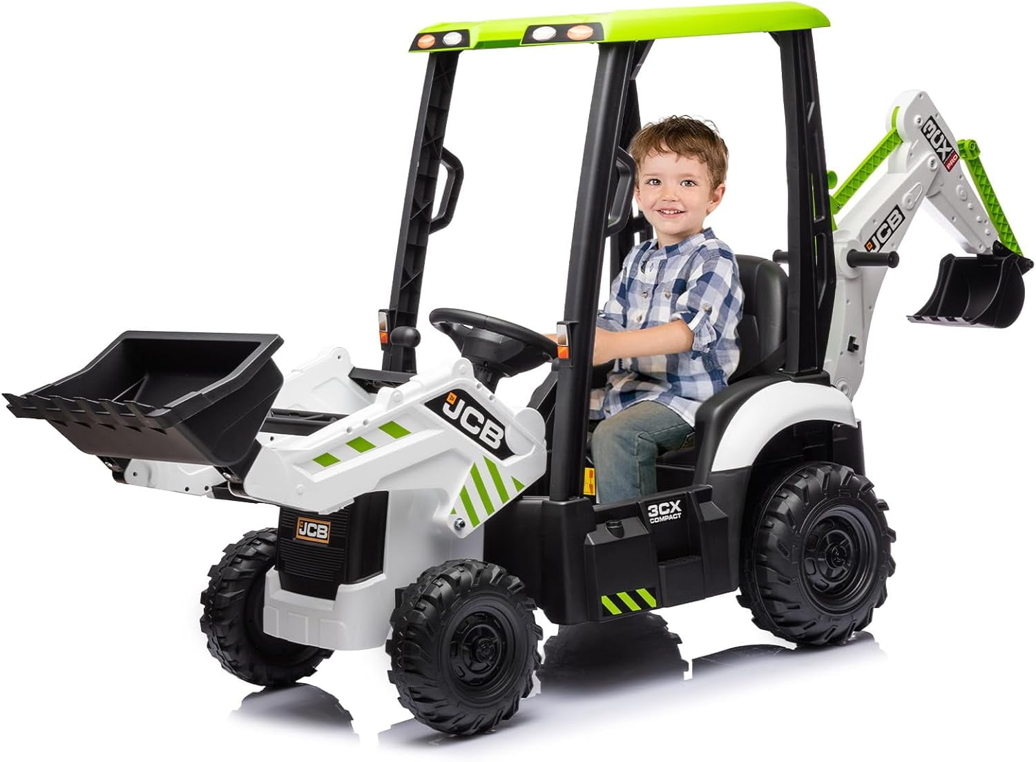 M optimized 12V Kids Ride on Excavator & Bulldozer 4 in 1 Electric ...