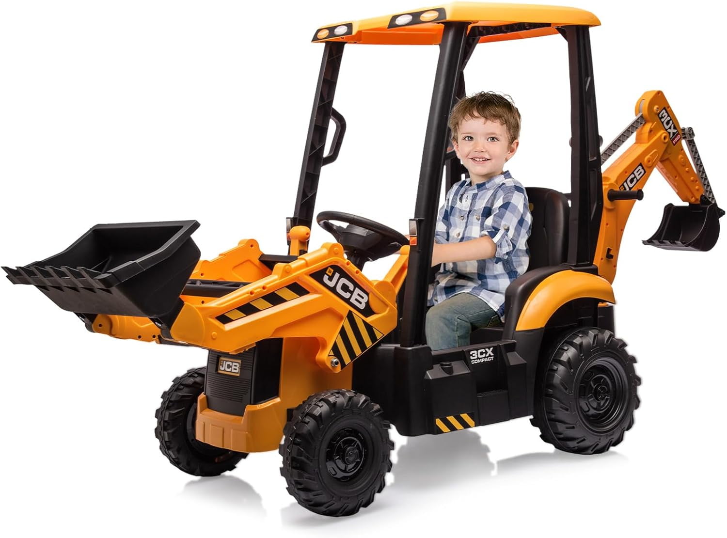 M optimized 12V Kids Ride on Excavator & Bulldozer 4 in 1 Electric ...