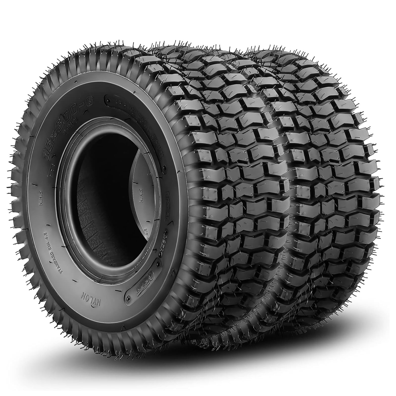M optimized 15x6.00-6 Lawn Mower Tire, 15x6x6 Tractor Turf Tire, 4 ply ...