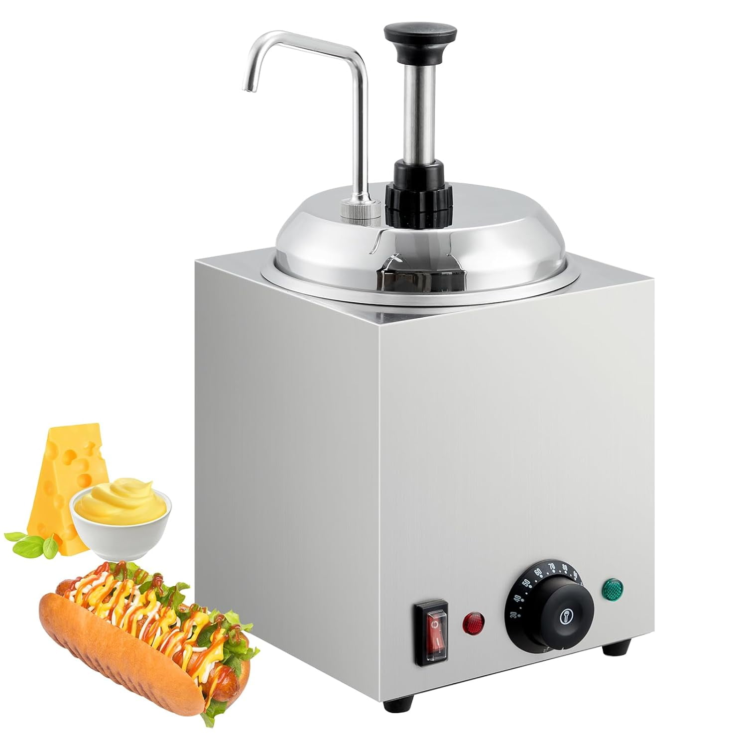 M optimized 2.65QT Nacho Cheese Dispenser Warmer with Pump, Commercial ...