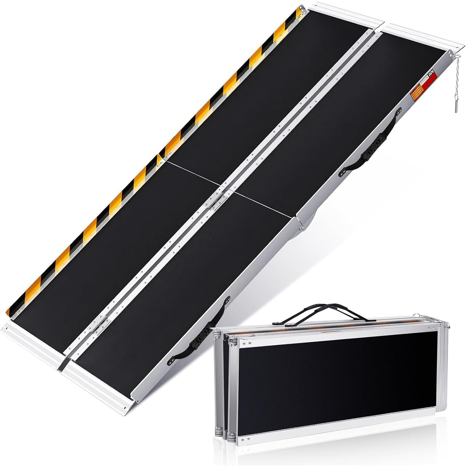 M optimized 2-8 FT Wheelchair Ramp, Non-Slip Aluminum Folding ...