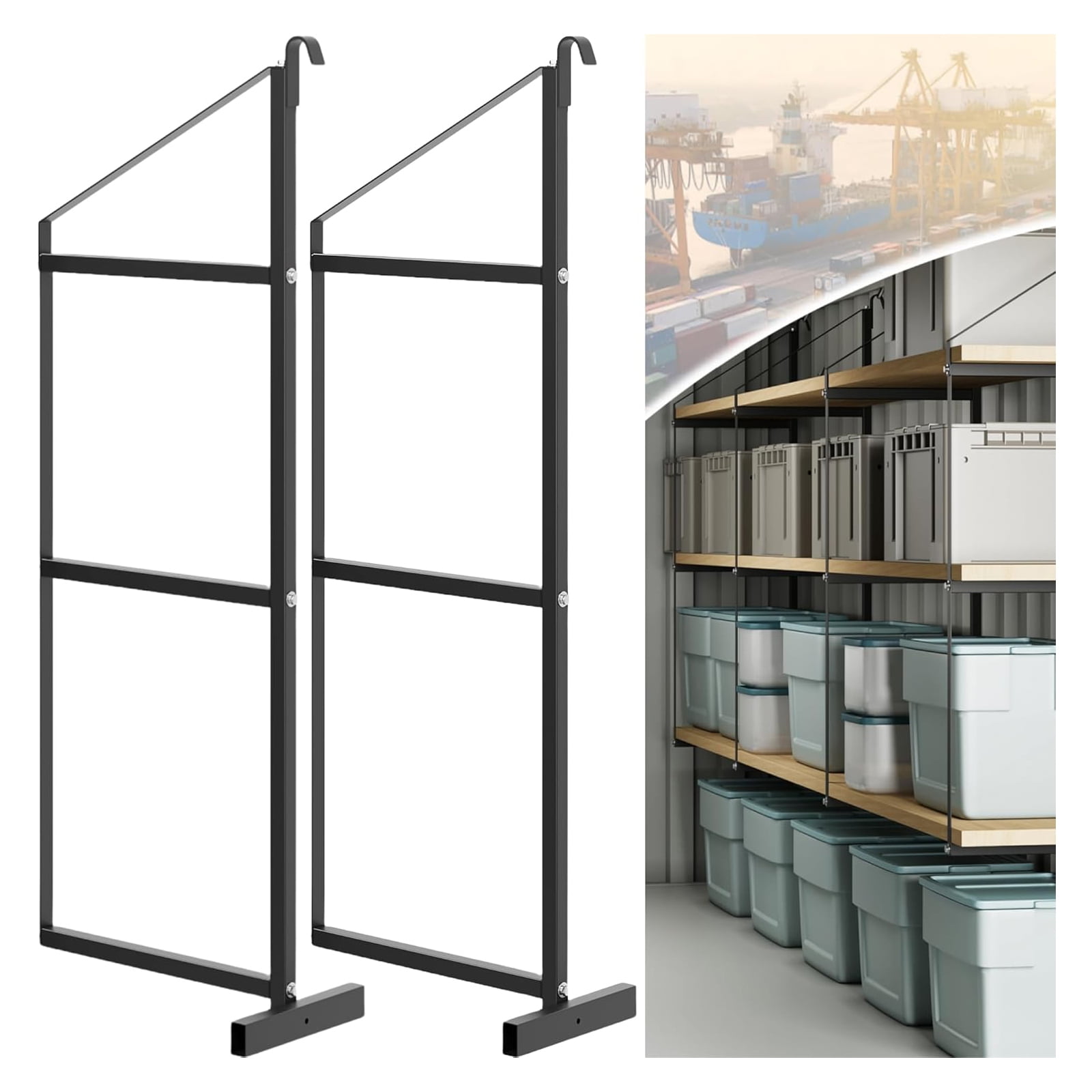 M optimized 2 Pack 3-Tier Shipping Container Shelving Brackets 22" D x ...