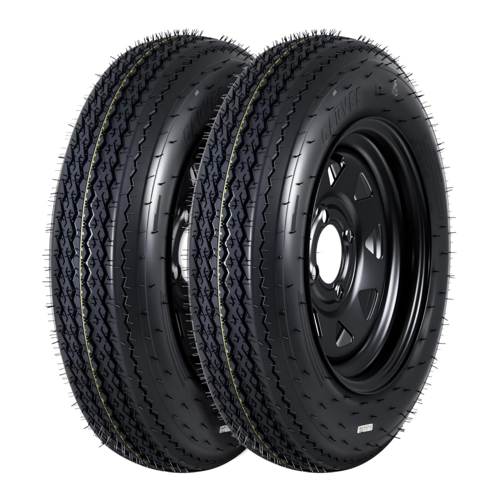 M optimized 2-Pack 4.80-12 4.80x12 480-12 Trailer Tires with 12" Rims, 4 Lug on 4" Bolt Pattern ...