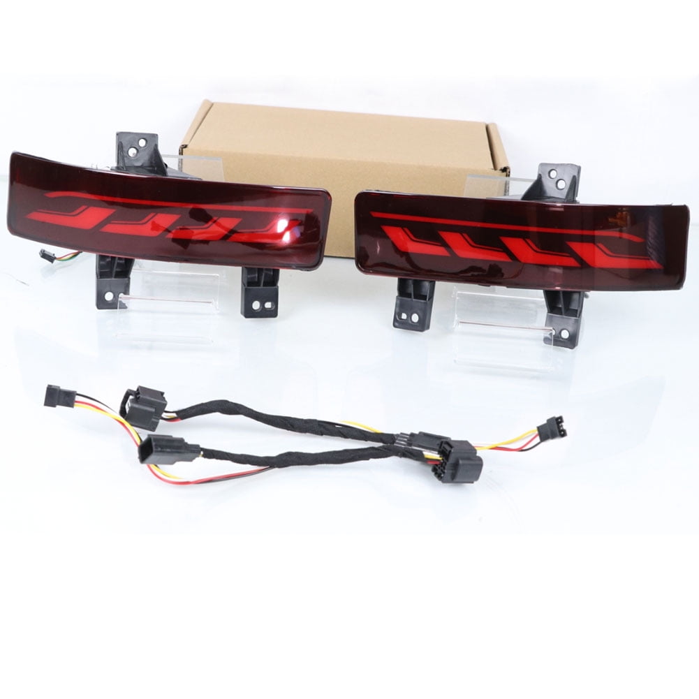 M optimized 2 Pack DRL Turn Signal Light Red Rear Bumper Reflective Fog ...