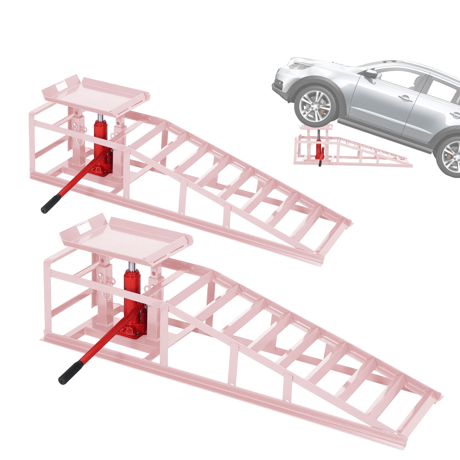 M optimized 2-Pack Hydraulic Car Ramps, 5 Ton Low Profile Portable Car ...