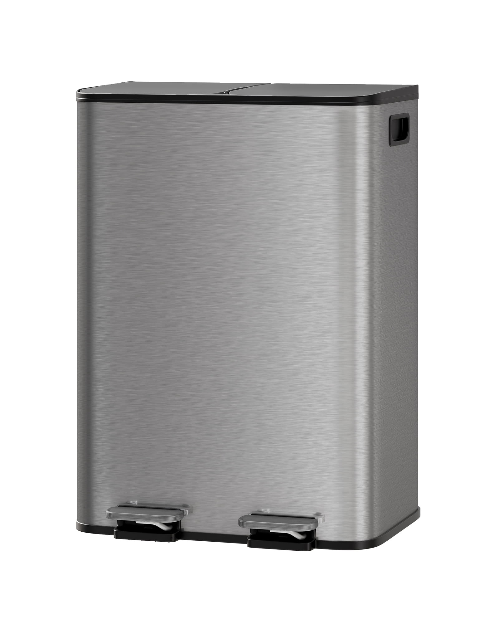 M optimized 2 x 8 Gallon Double Trash Can with Lid, Stainless Steel ...