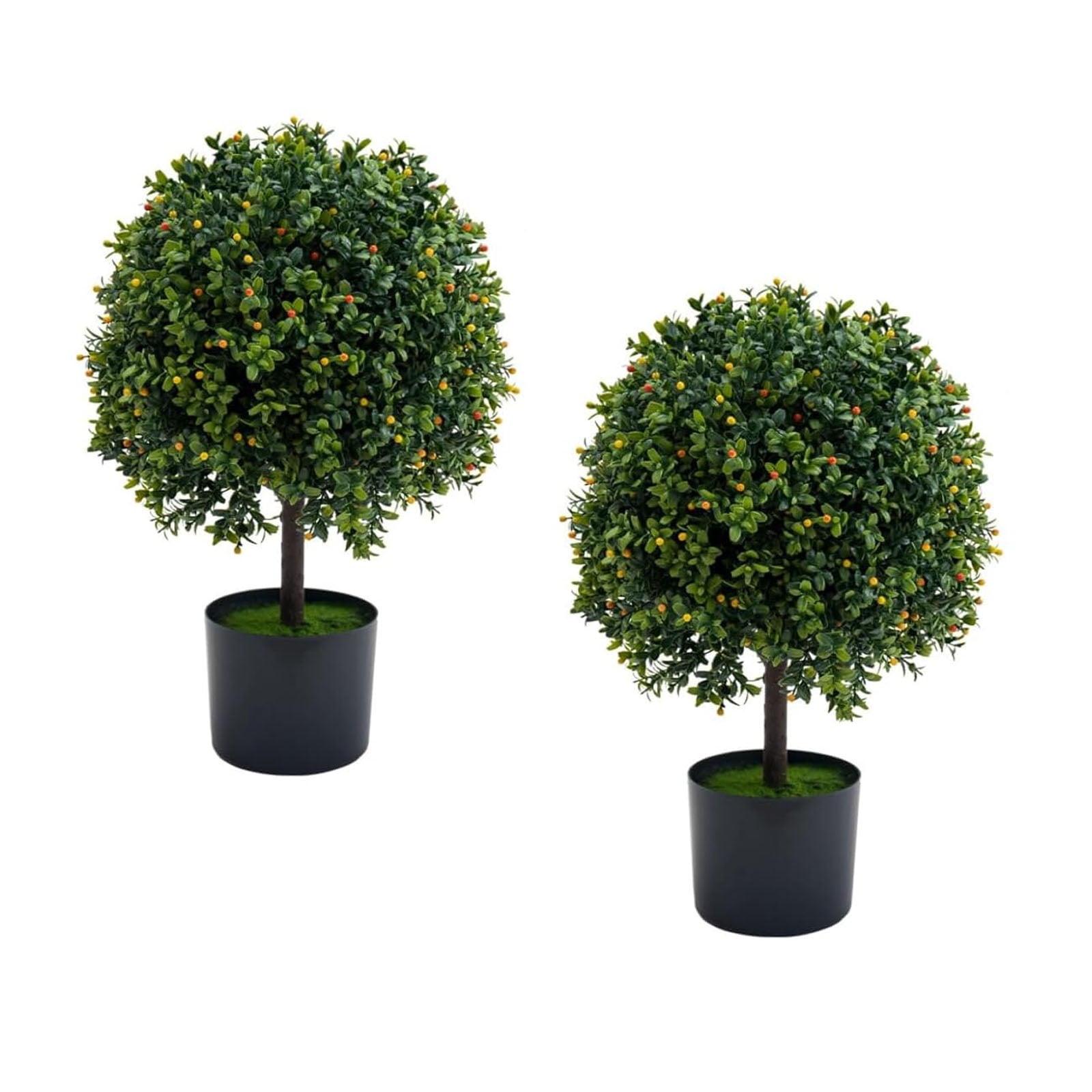 M optimized 20 inch Artificial Topiary Trees Set of 2, Boxwood Ball ...