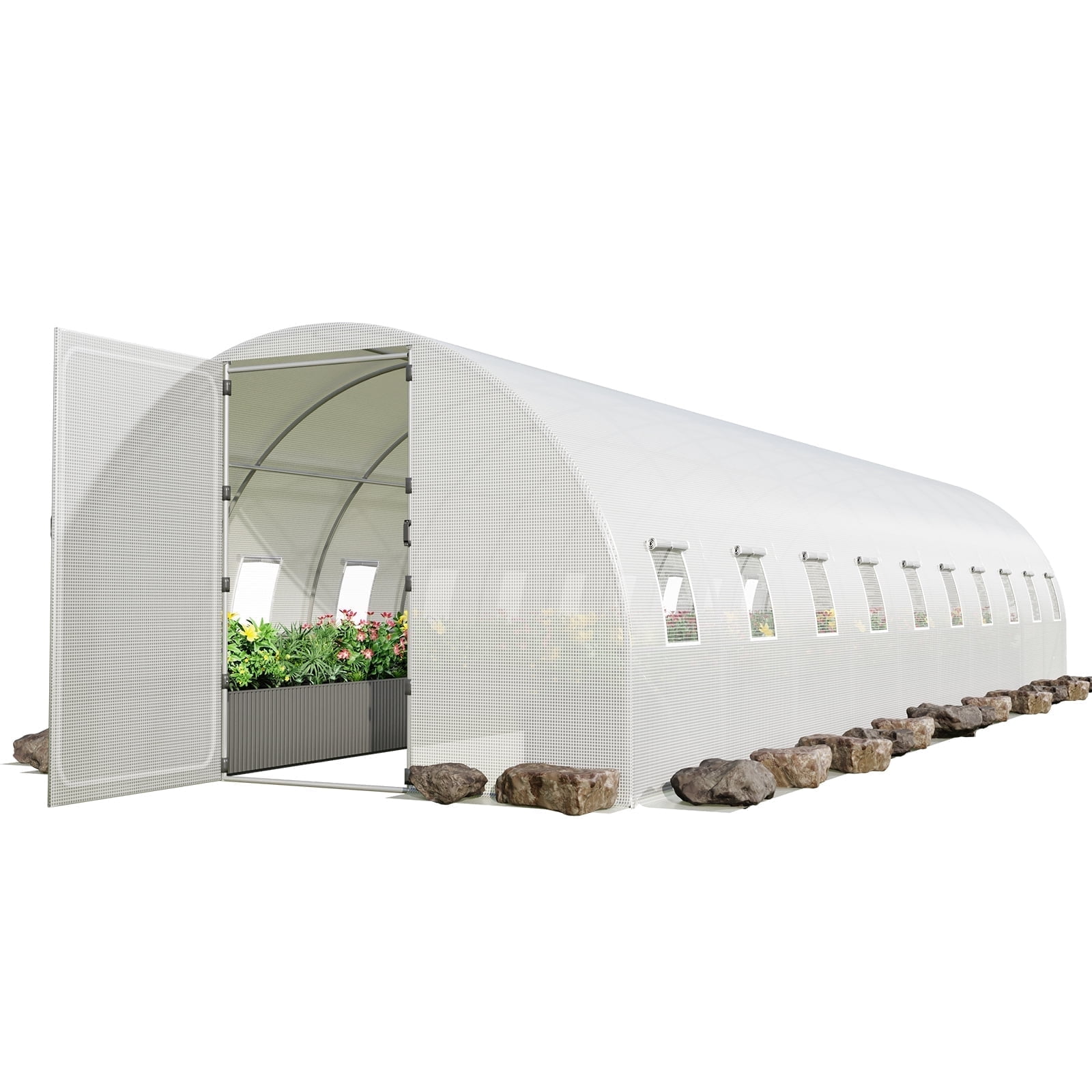 M optimized 33ft x 10ft x 7ft Large Walk in Greenhouses for Outdoors ...