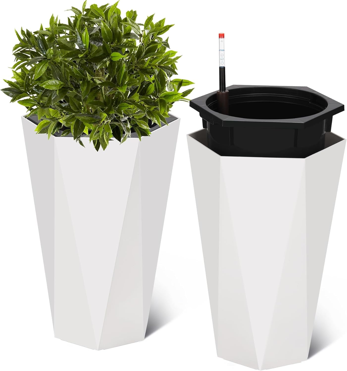 M optimized 22.5 Inch Tall Planters Set of 2 Large Flower Pot Outdoor ...