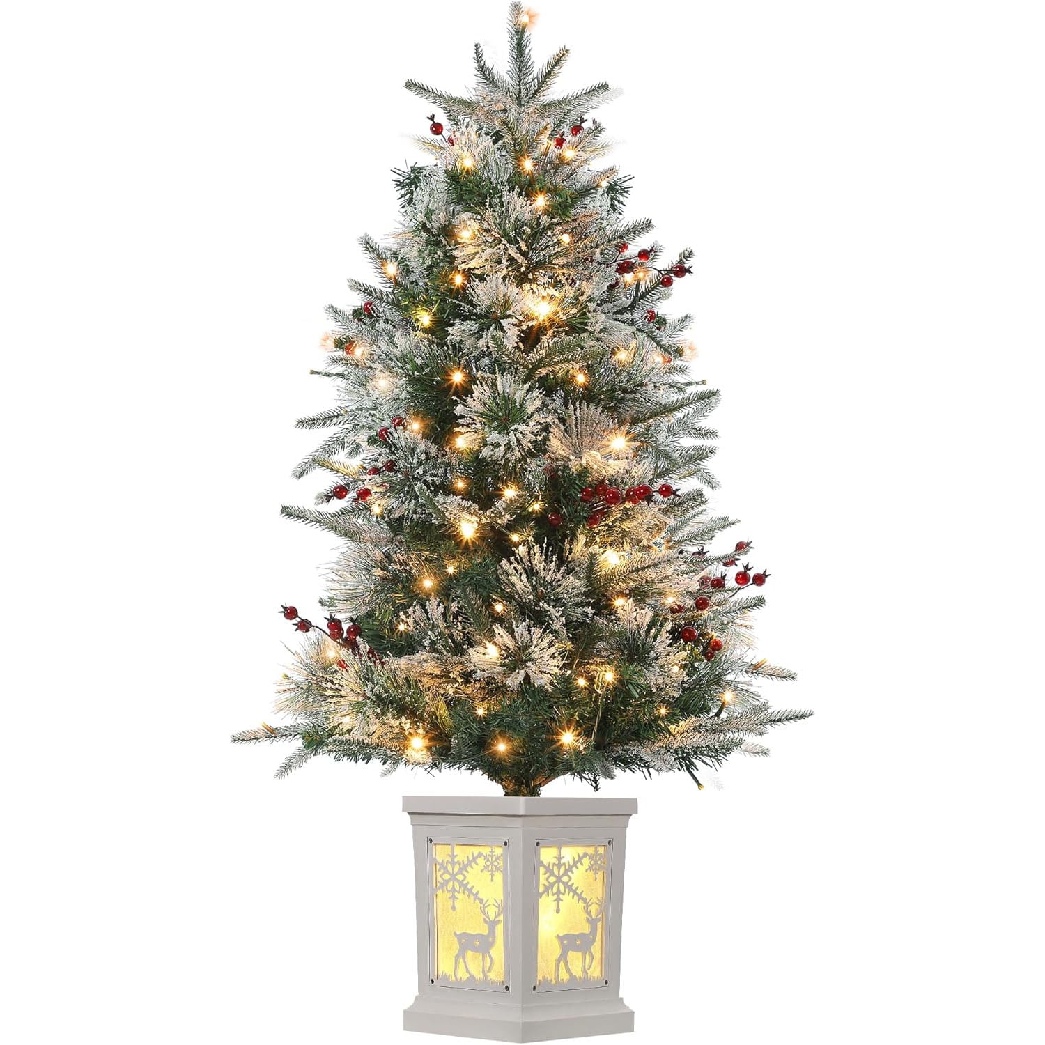 M optimized 3 Ft Pre-Lit Christmas Tree, Artificial Christmas Trees ...