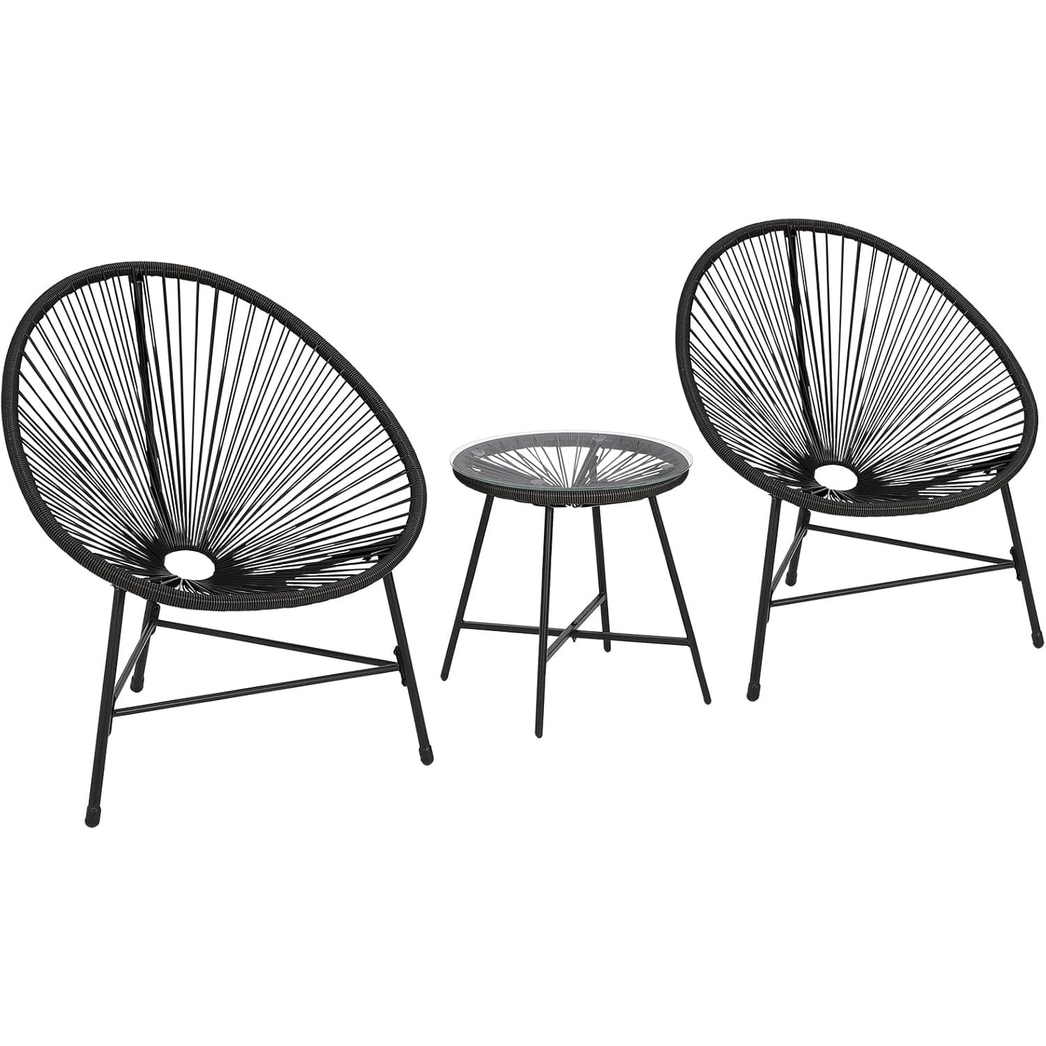 M optimized 3 Piece Acapulco Chair Set, All-Weather Patio Furniture Set ...