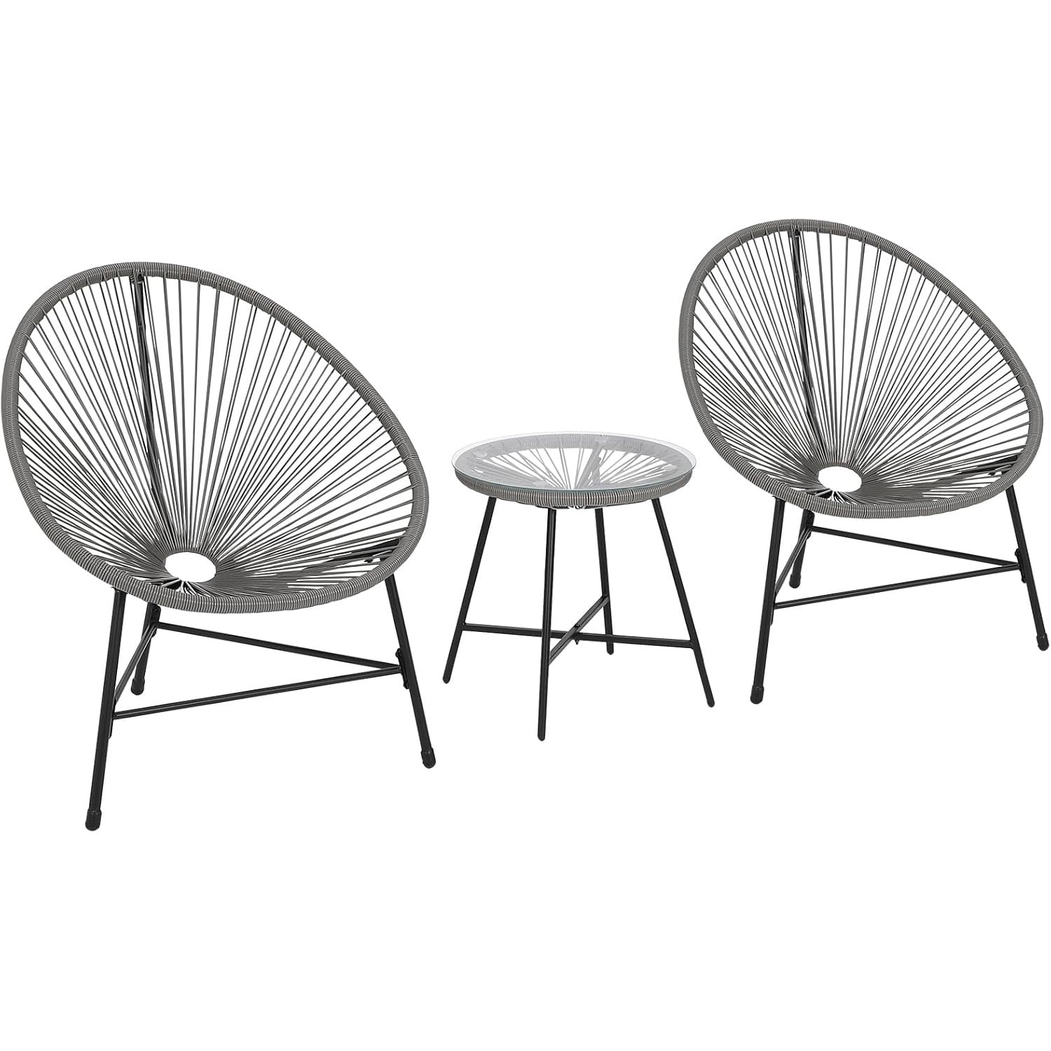 M optimized 3 Piece Acapulco Chair Set, All-Weather Patio Furniture Set ...