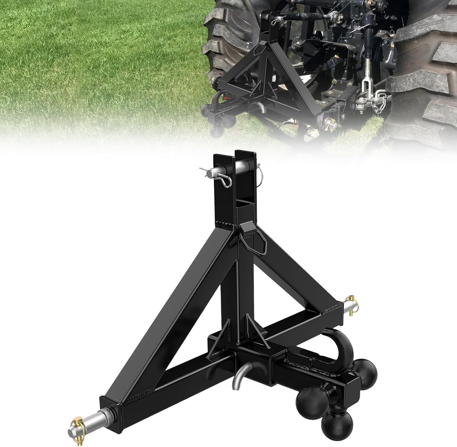 M optimized 3 Point Trailer Hitch for Tractor with 2" Receiver and ...