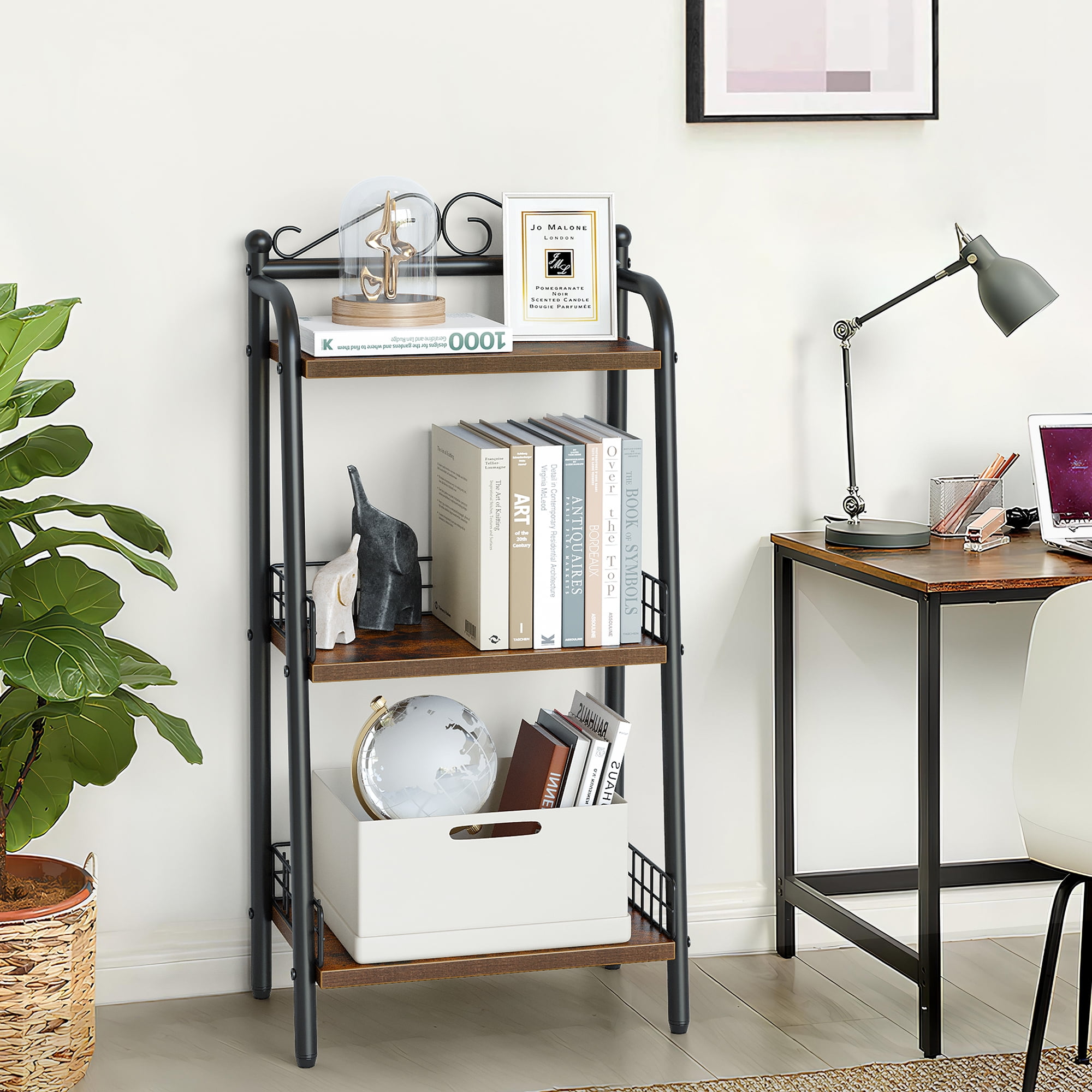 M optimized 3-Tier Ladder Shelf, Small Bathroom Organizers and Storage ...