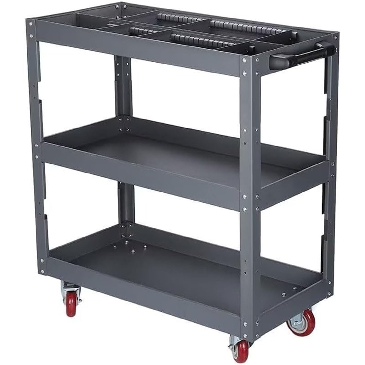 M optimized 3 Tier Utility Cart with Wheels Heavy-Duty Service Cart ...