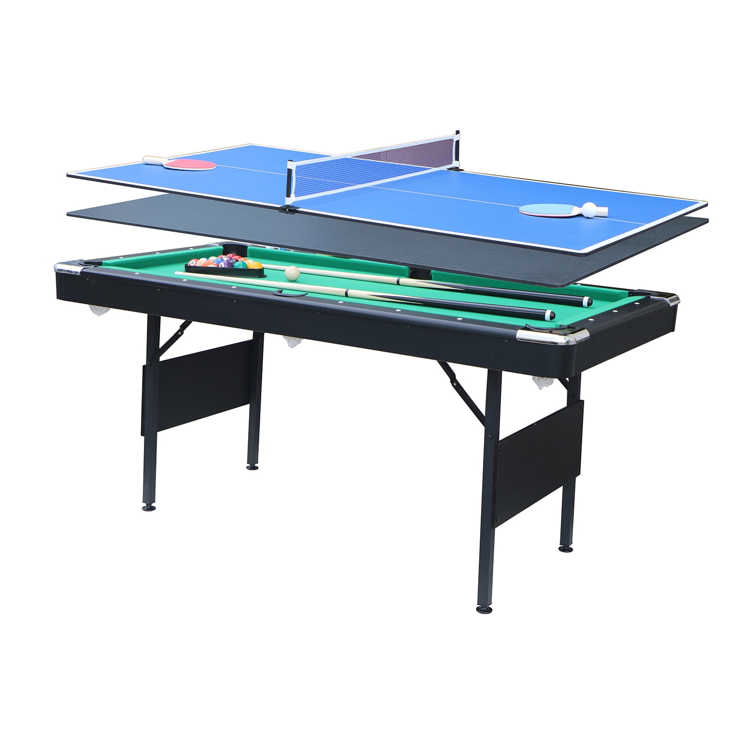 M optimized 3-in-1 Multifunctional Game Table 5.5Ft Billiards Table ...