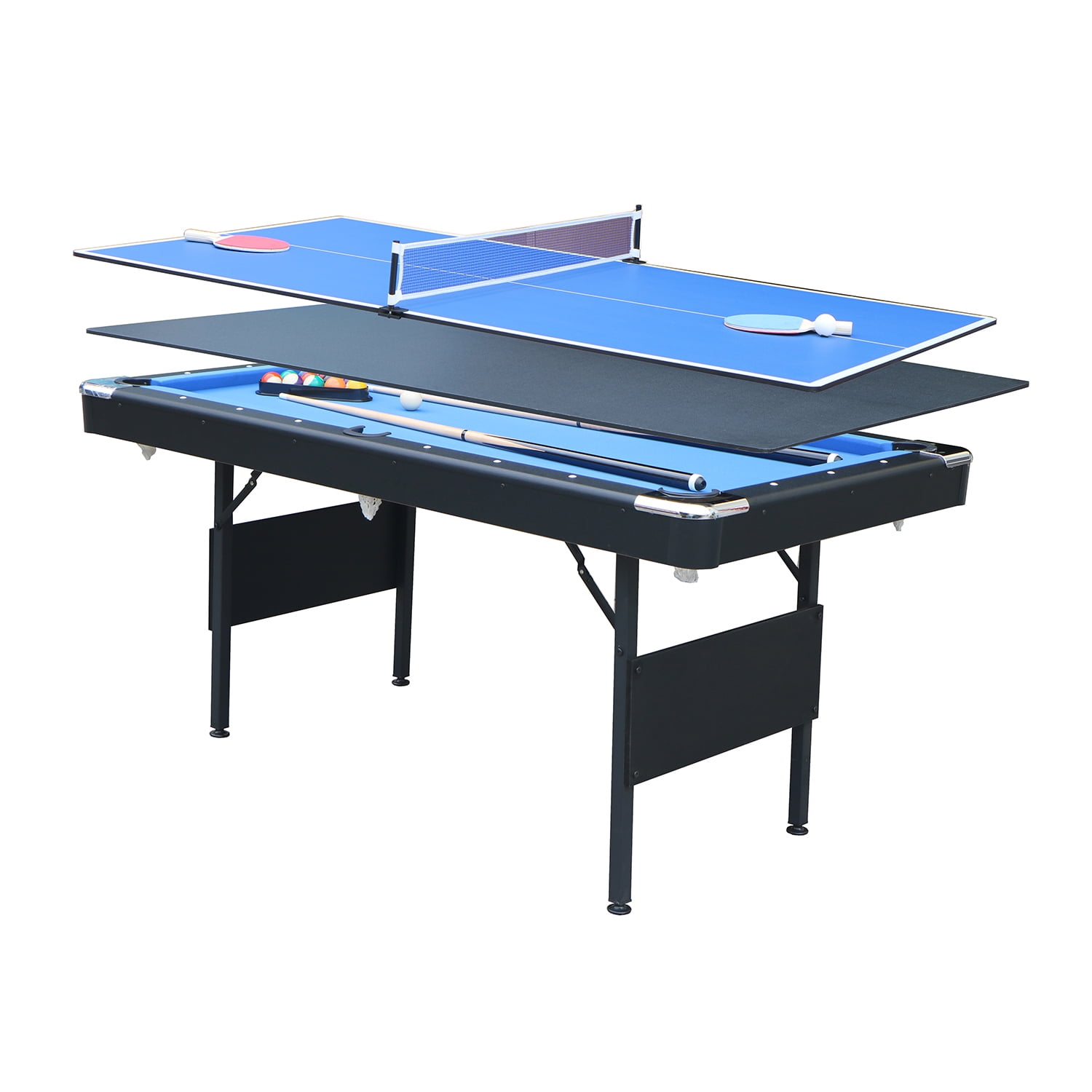 M optimized 3-in-1 Multifunctional Game Table 5.5Ft Billiards Table ...