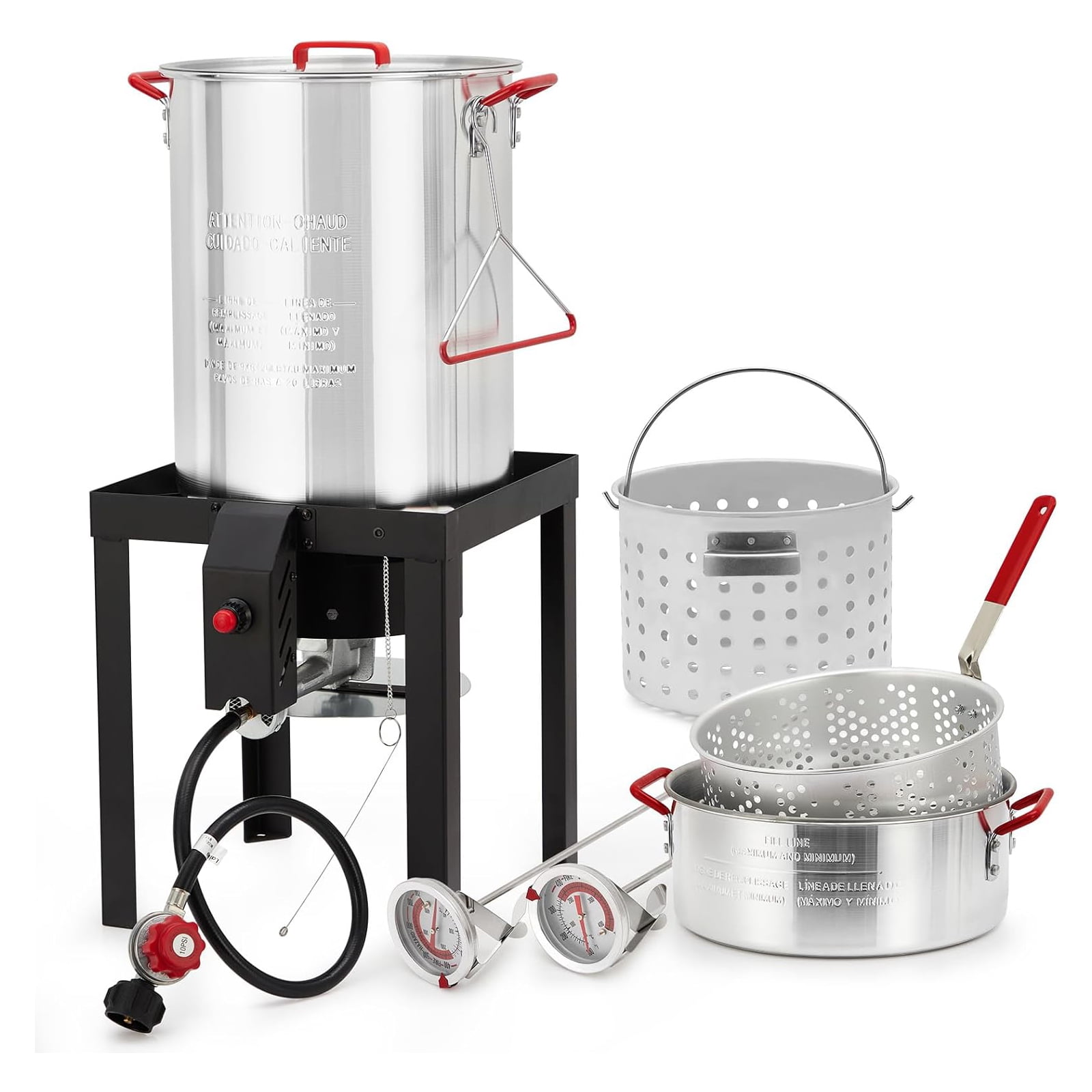 M optimized 30 Qt Turkey Deep Fryer & 10 Qt Fish Fryer Kit, Aluminum ...