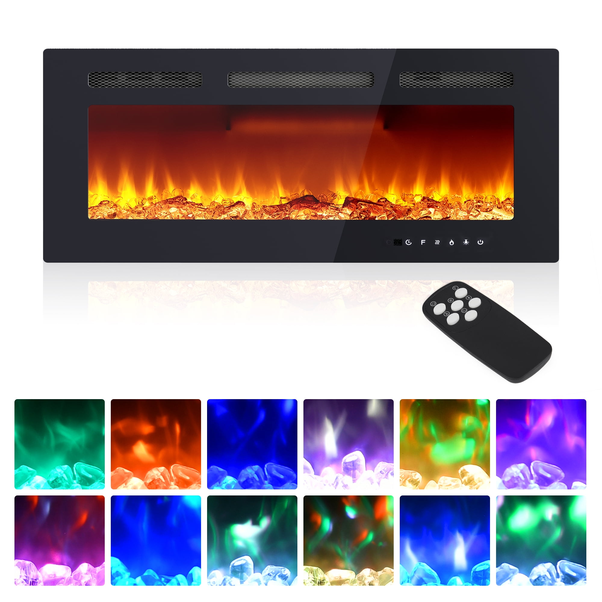 M optimized 40" Electric Fireplace Inserts, 1500/750W Ultra Narrow ...