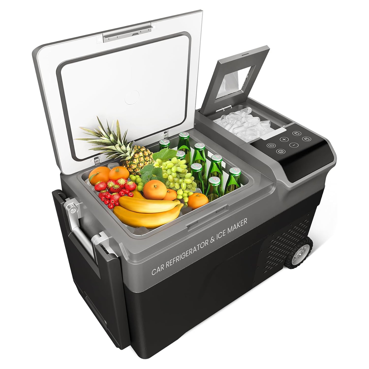 M optimized 40QT Refrigerator with Ice Maker, 38L Electric Cooler, Car ...