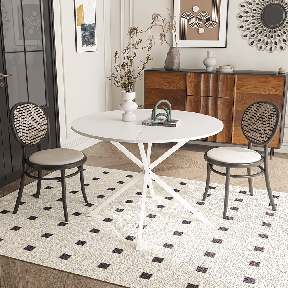 M optimized 42'' Round Dining Table with Cross Legs Removable Table Top ...