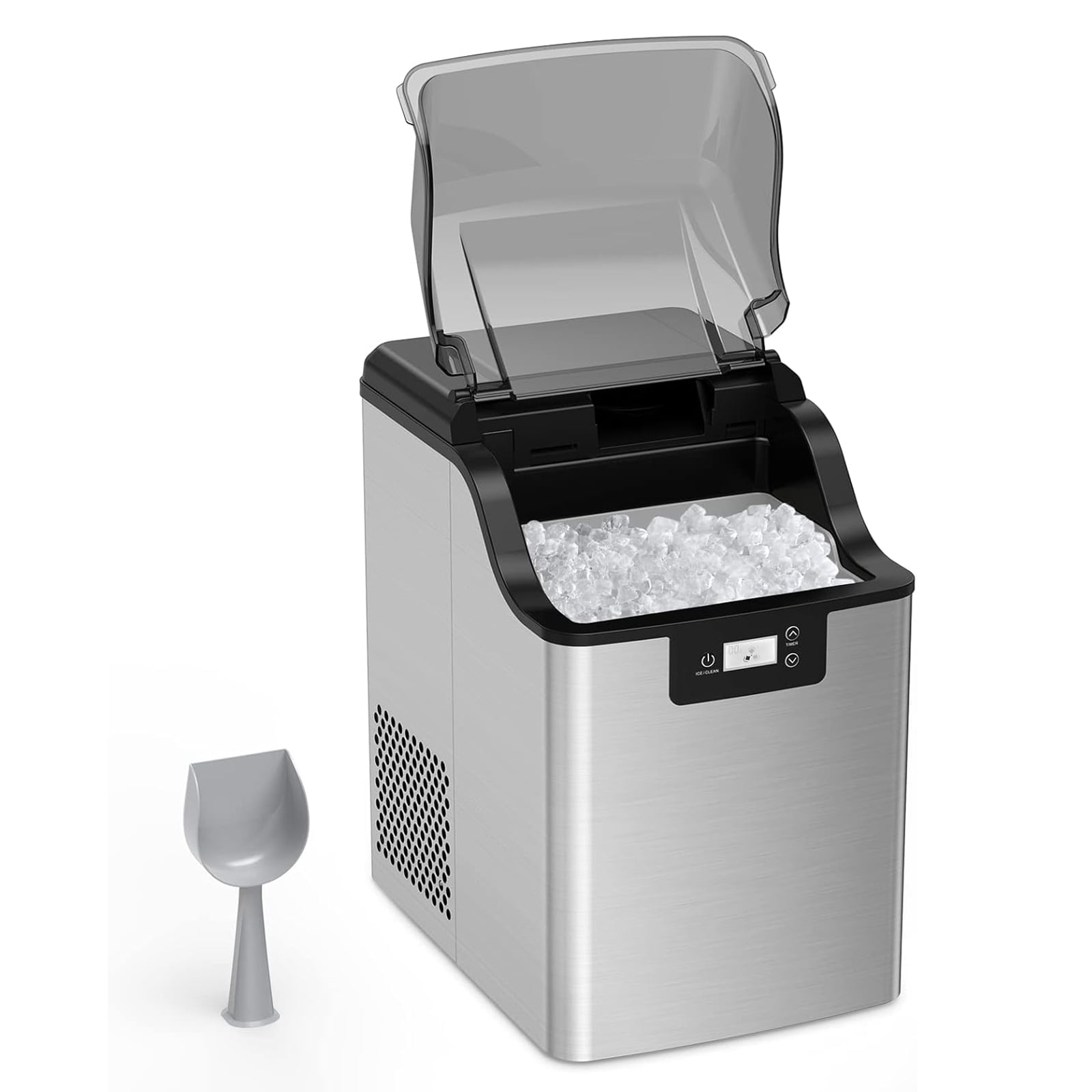 M optimized 44LBs/24H Ice Maker, Stainless Steel Countertop Pebble Ice ...