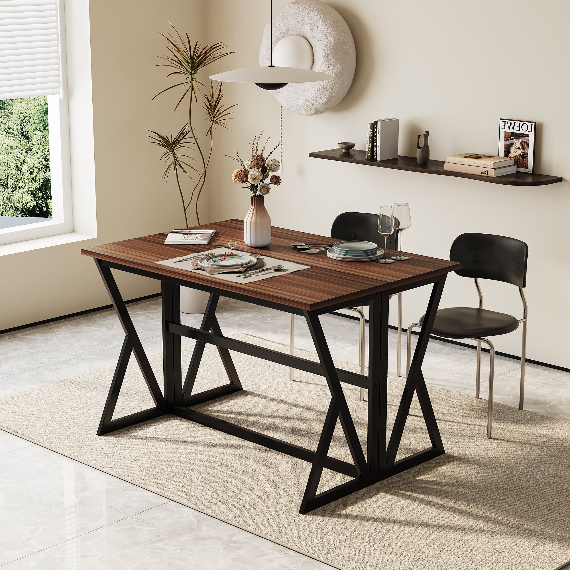 M optimized 47" Expandable Dining Table, Drop Leaf Table Rectangular ...