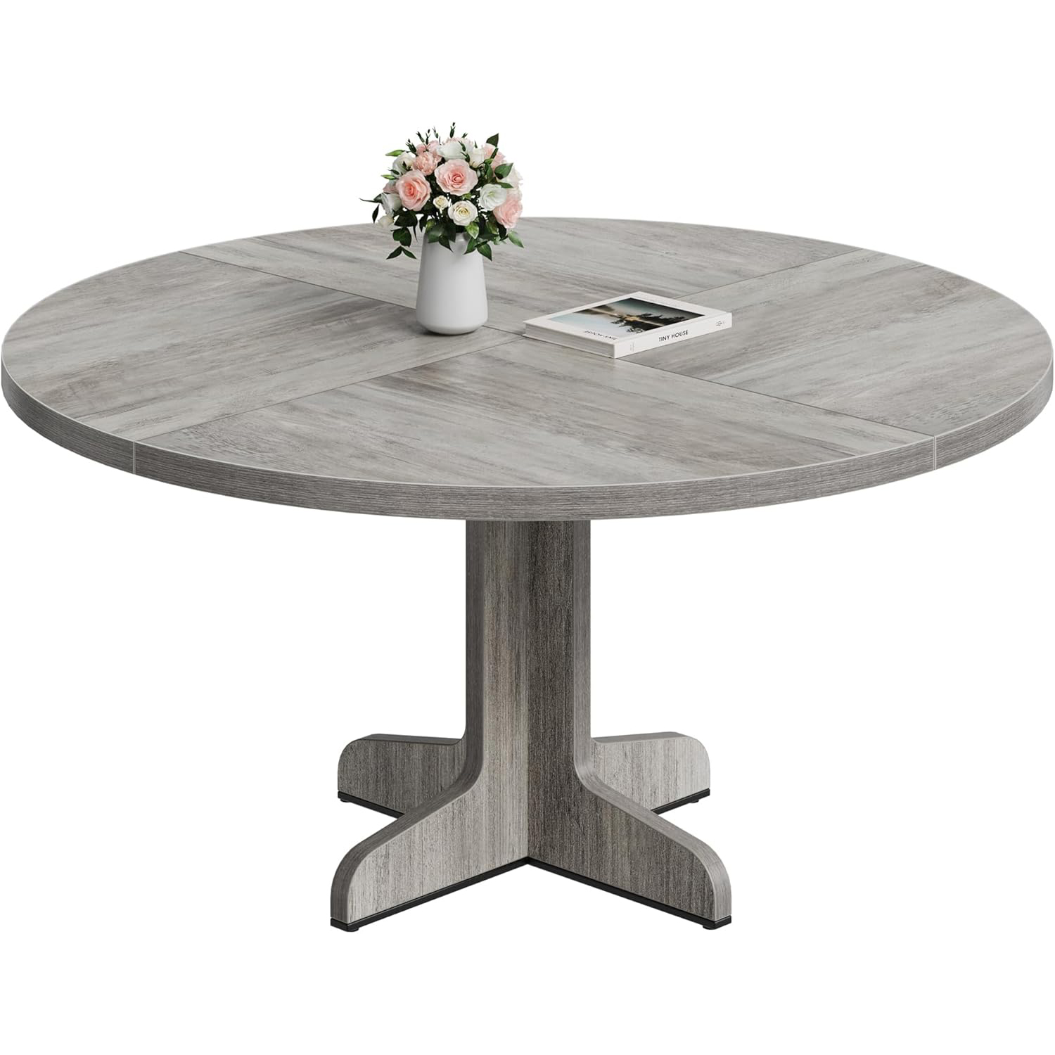 M optimized 47" Round Dining Table for 4, Farmhouse Kitchen Table with ...