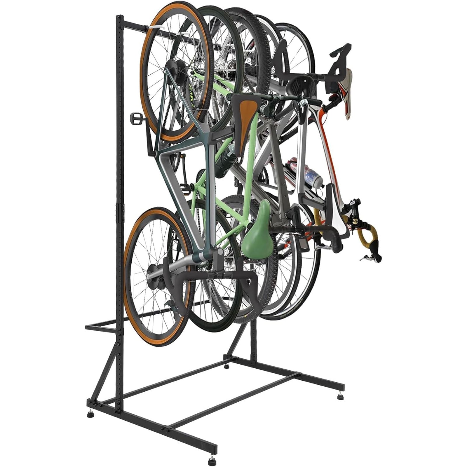 M optimized 5 Bike Storage Rack, Free Standing Vertical Bike Rack with ...