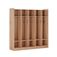 M optimized 5-Section Classroom Coat Locker with 10 Cubbies, Wooden ...