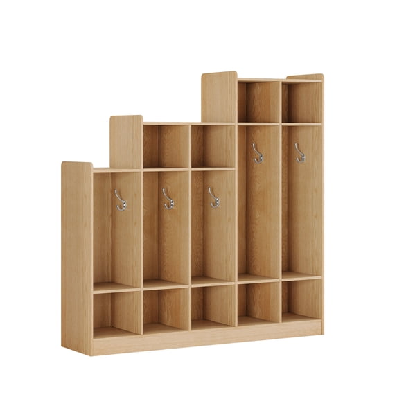 M optimized 5-Section Classroom Coat Locker with 9 Cubbies, Cubby ...