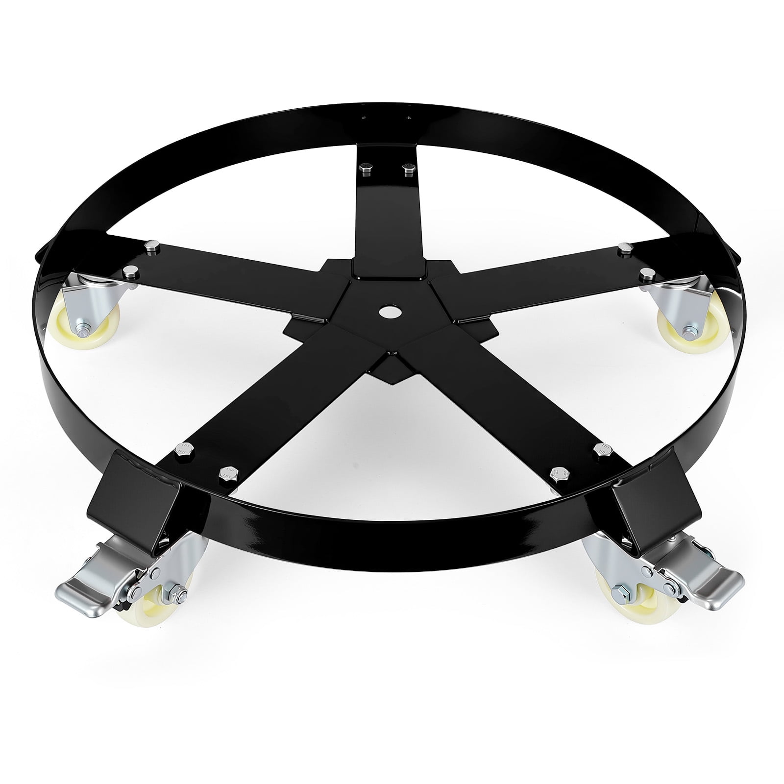M optimized 55-Gallon Drum Dolly 1250lbs Steel Barrel Cart with Cross ...