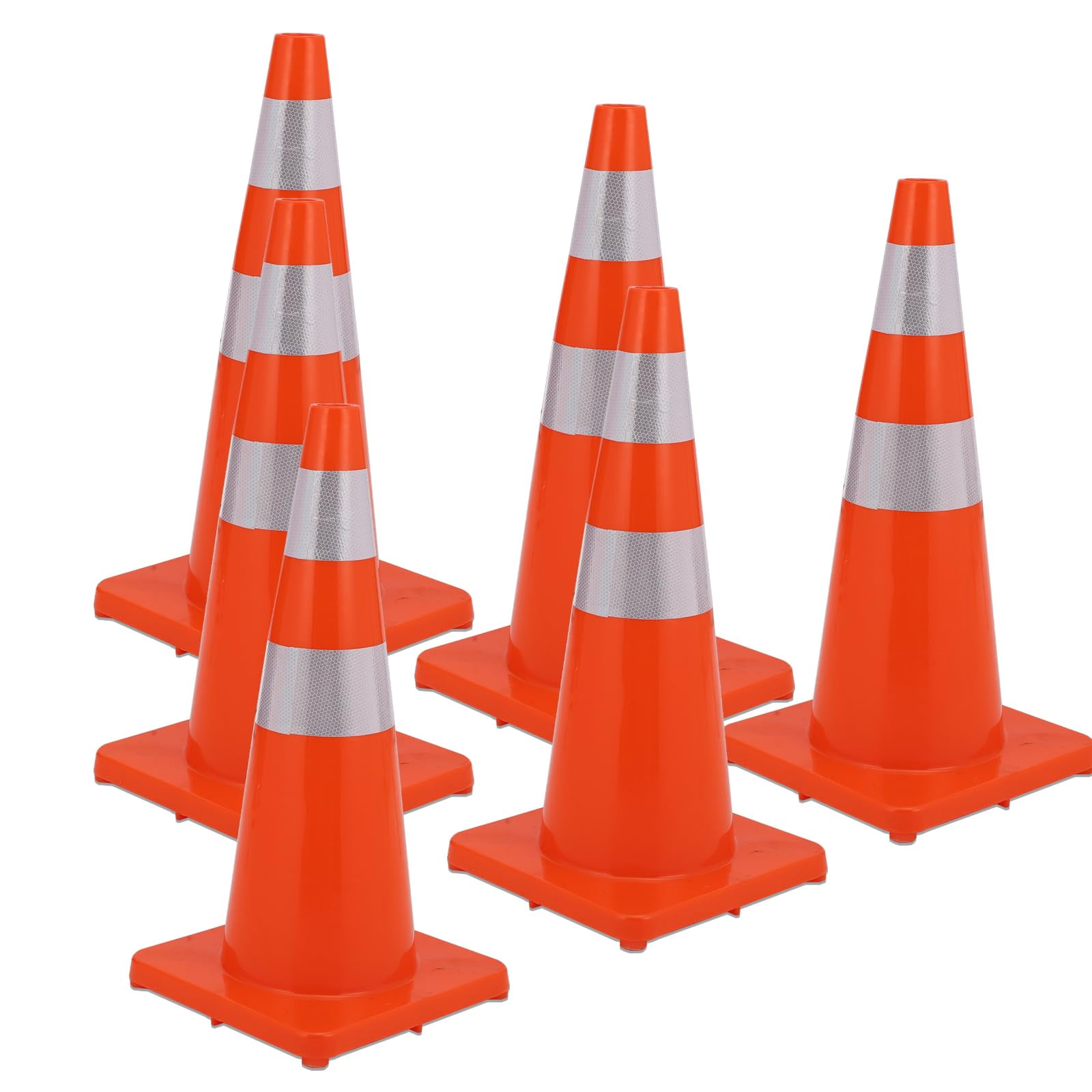 M optimized 6 Pack Traffic Cones 38" Height, Safety Road Parking Cones ...