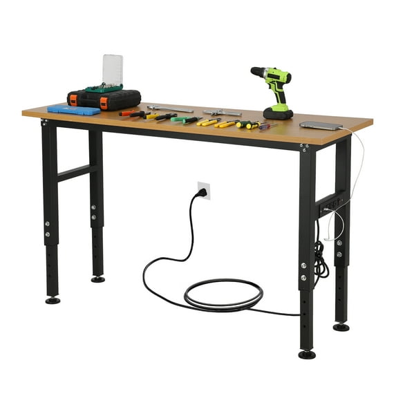 M optimized 60" Work Bench with Power Outlet, Adjustable Height ...