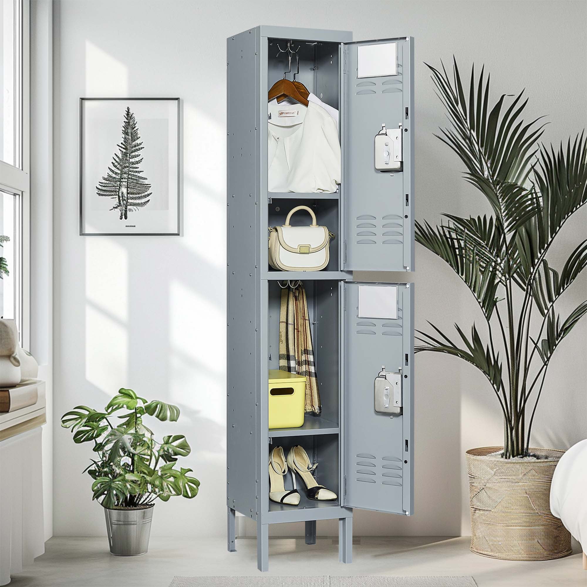 M optimized 66" Metal Lockers with Doors Locking Employees Storage ...