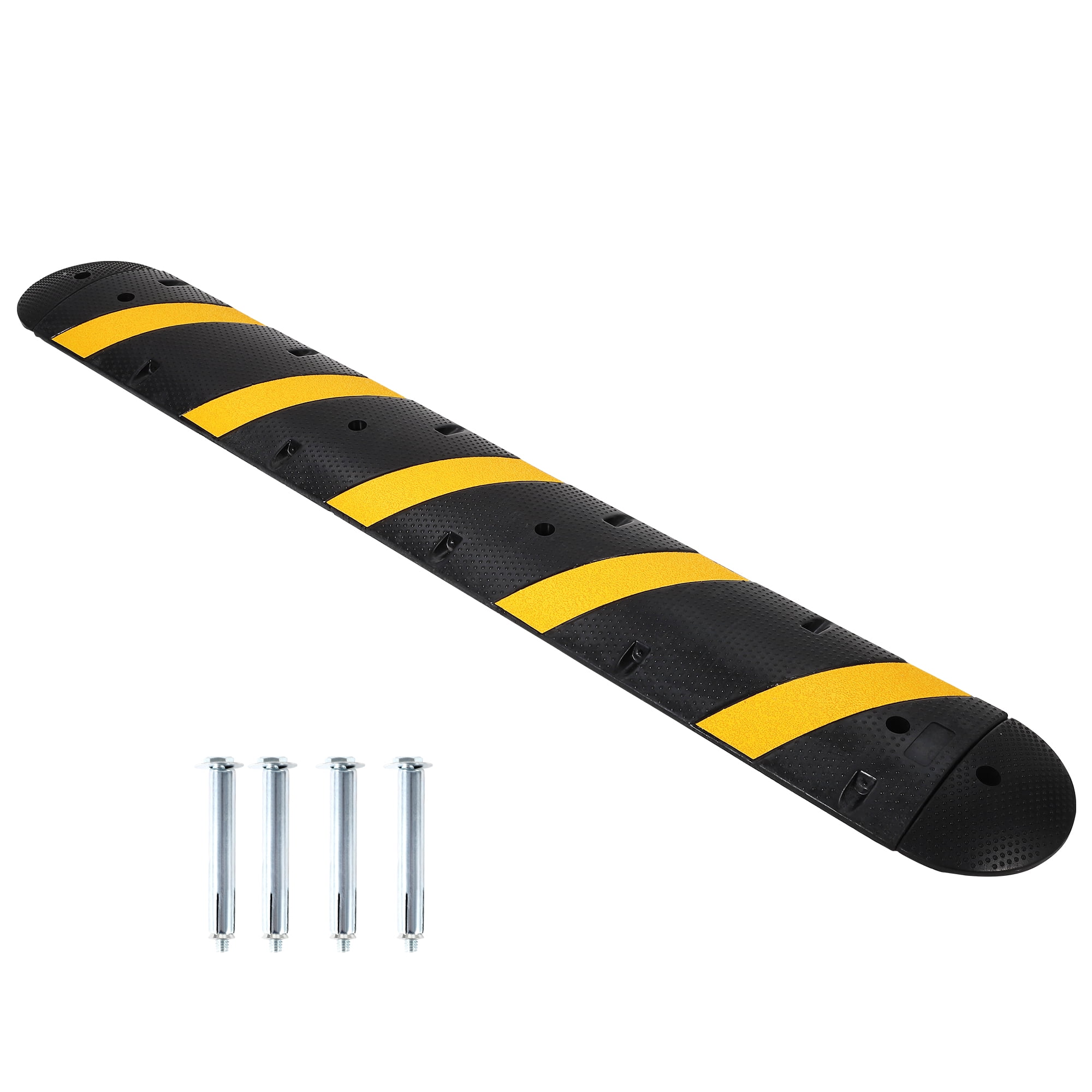 M optimized 6FT Rubber Speed Bump with Caps, Protector Ramp, 22000 LB ...