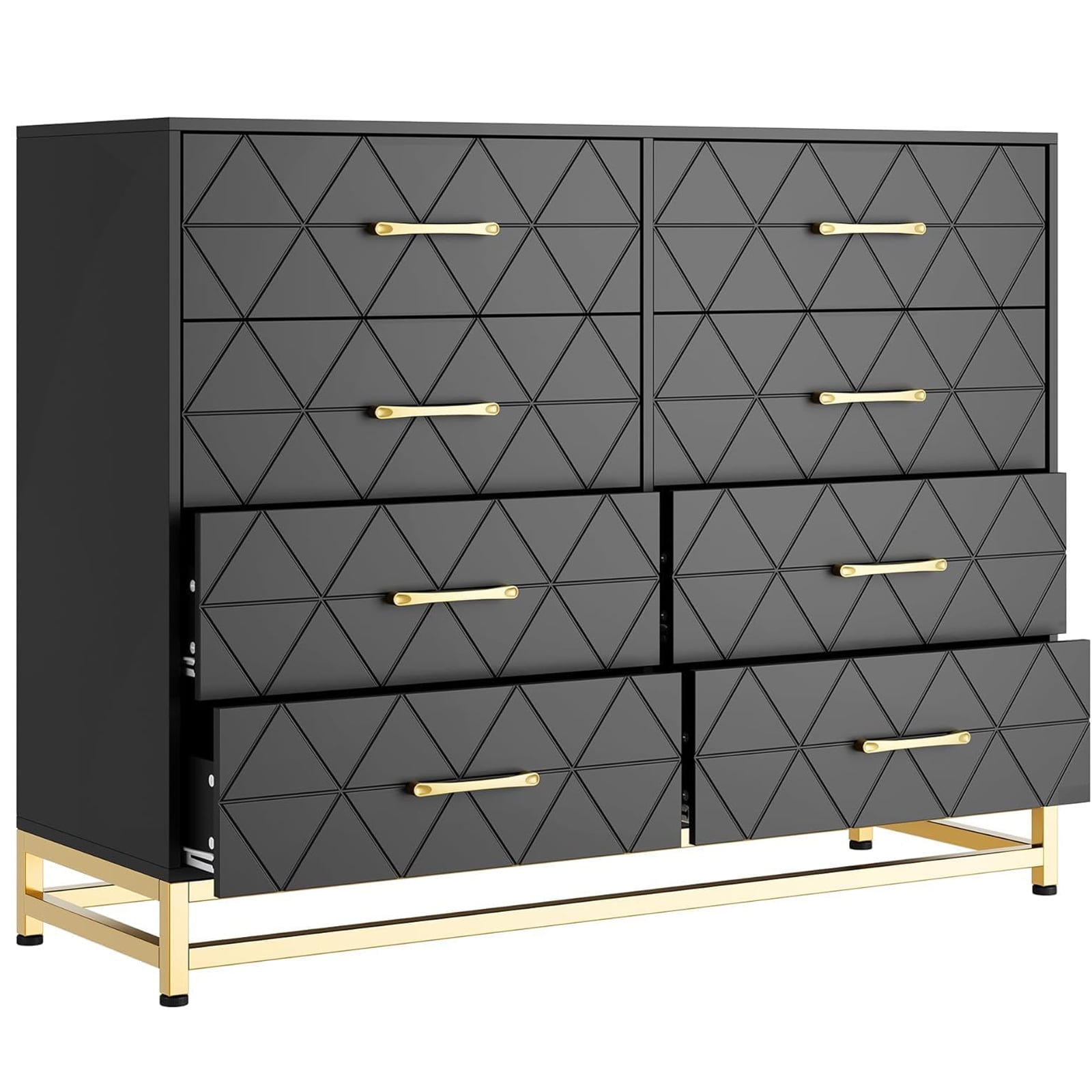 M optimized 8 Drawers Dresser for Bedroom, Wide Wood Rustic Chest of ...