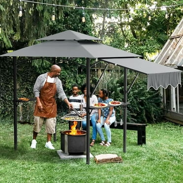 ABCCANOPY BBQ Grill Gazebo Shelter, 8'x 5' Double Tier Outdoor Canopy ...