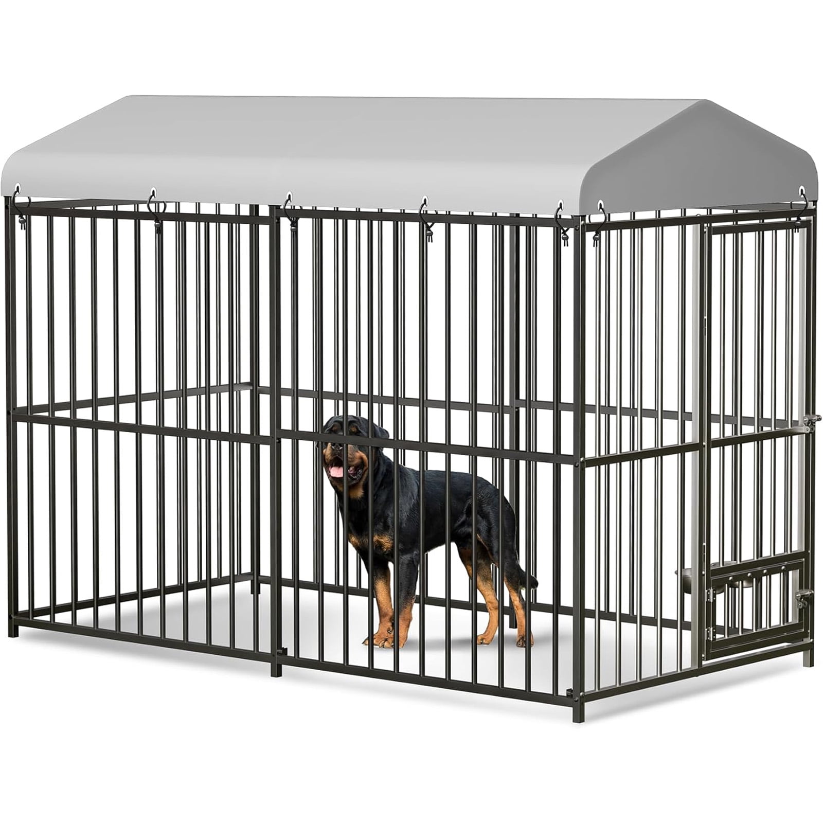 M optimized 8x4FT Dog Kennel Outdoor Dog Enclosures Heavy Duty Dog ...