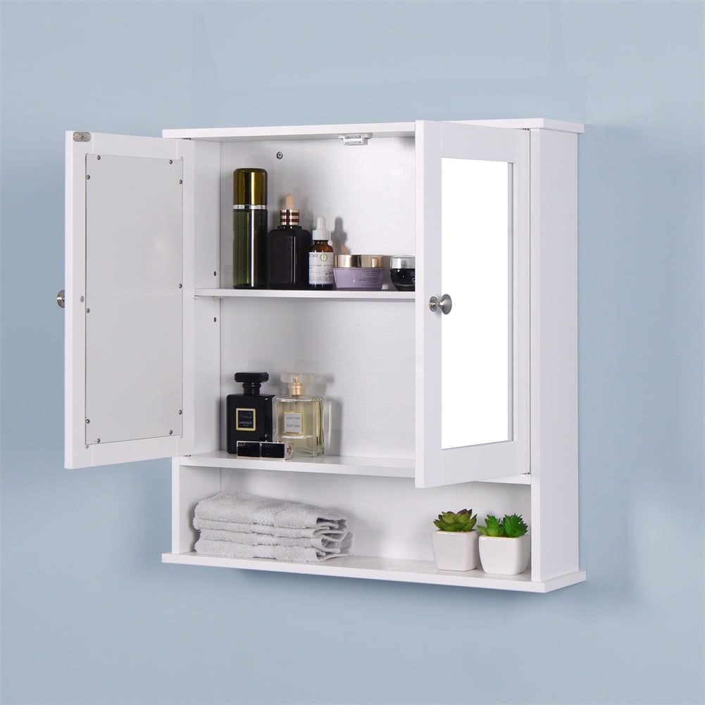 M optimized Bathroom Wall Mounted Cabinet, Wooden Floating Storage ...