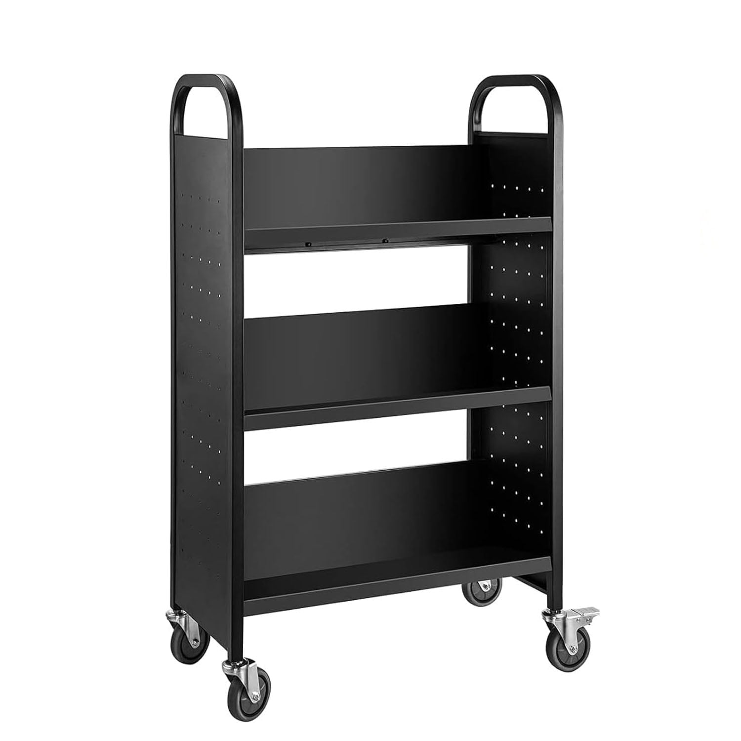 M optimized Book Cart 200Lbs Library Cart 29.5"x13.7"x49" V-Shaped ...