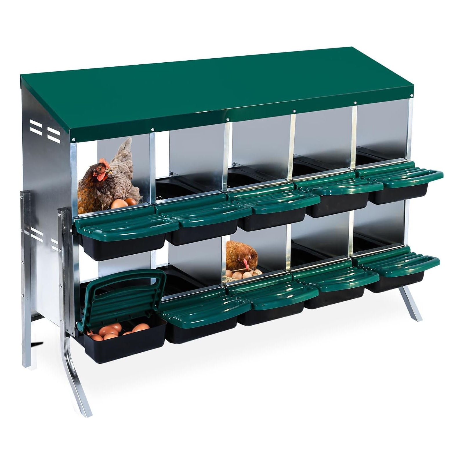 M optimized Chicken Nesting Box with 10 Compartments & Bracket Legs ...