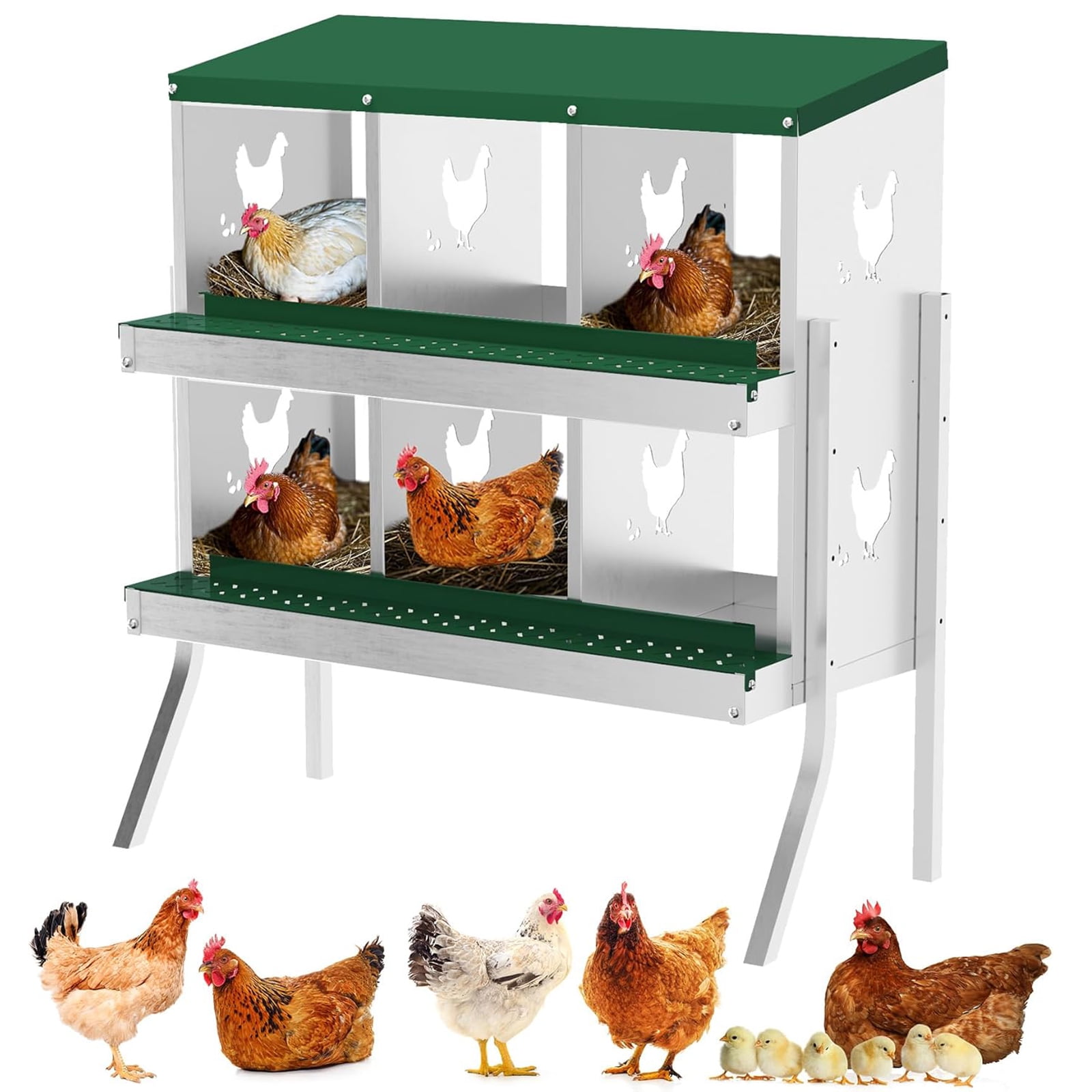M optimized Chicken Nesting Boxes with 6 Compartments Hen Laying Nest ...