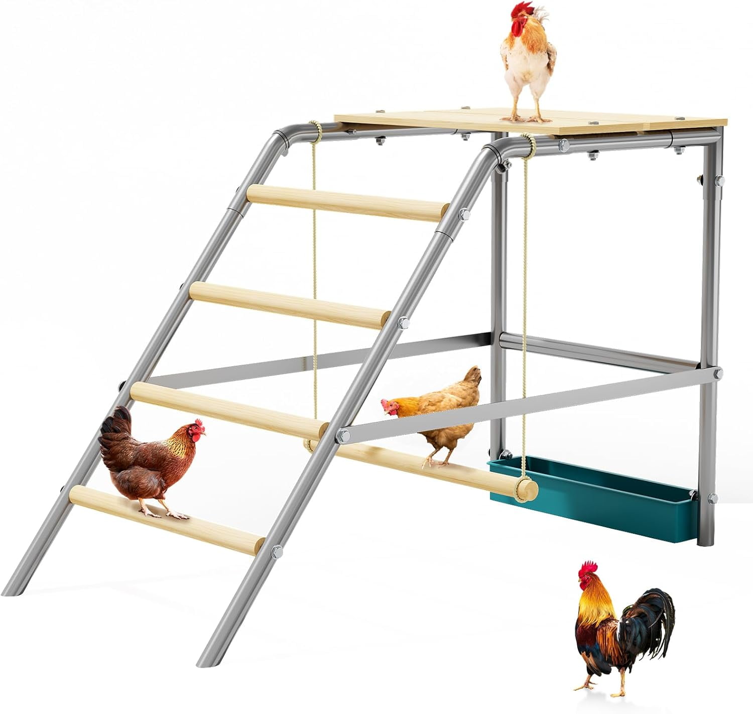 M optimized Chicken Perch for Coop, Chicken Roosting Bars with Swing ...