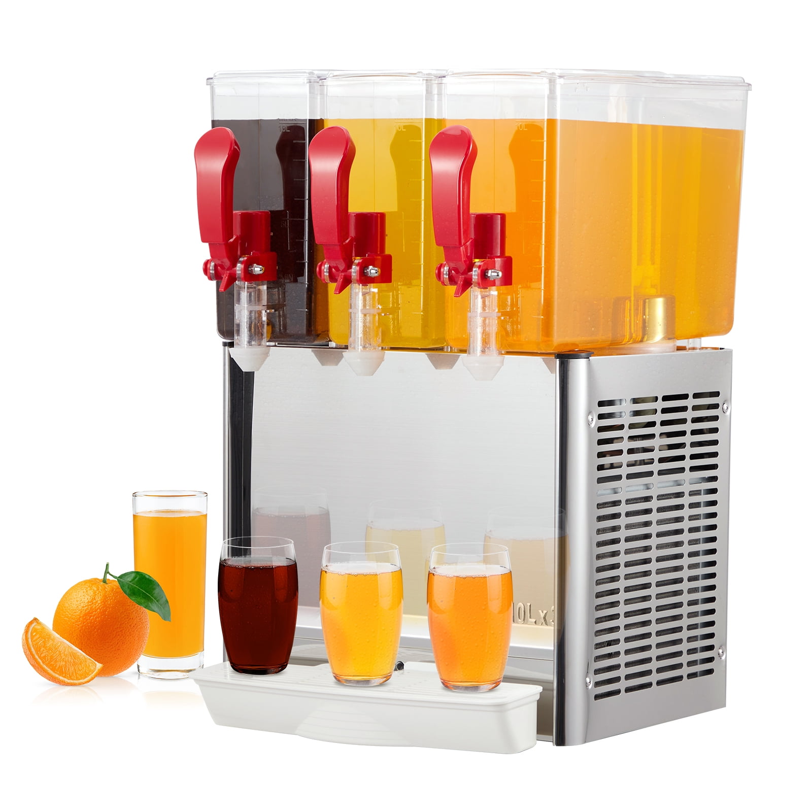 M optimized Commercial Beverage Dispenser 7.93 Gallon 30L 3 Tanks Ice Tea Drink Machine 320W ...