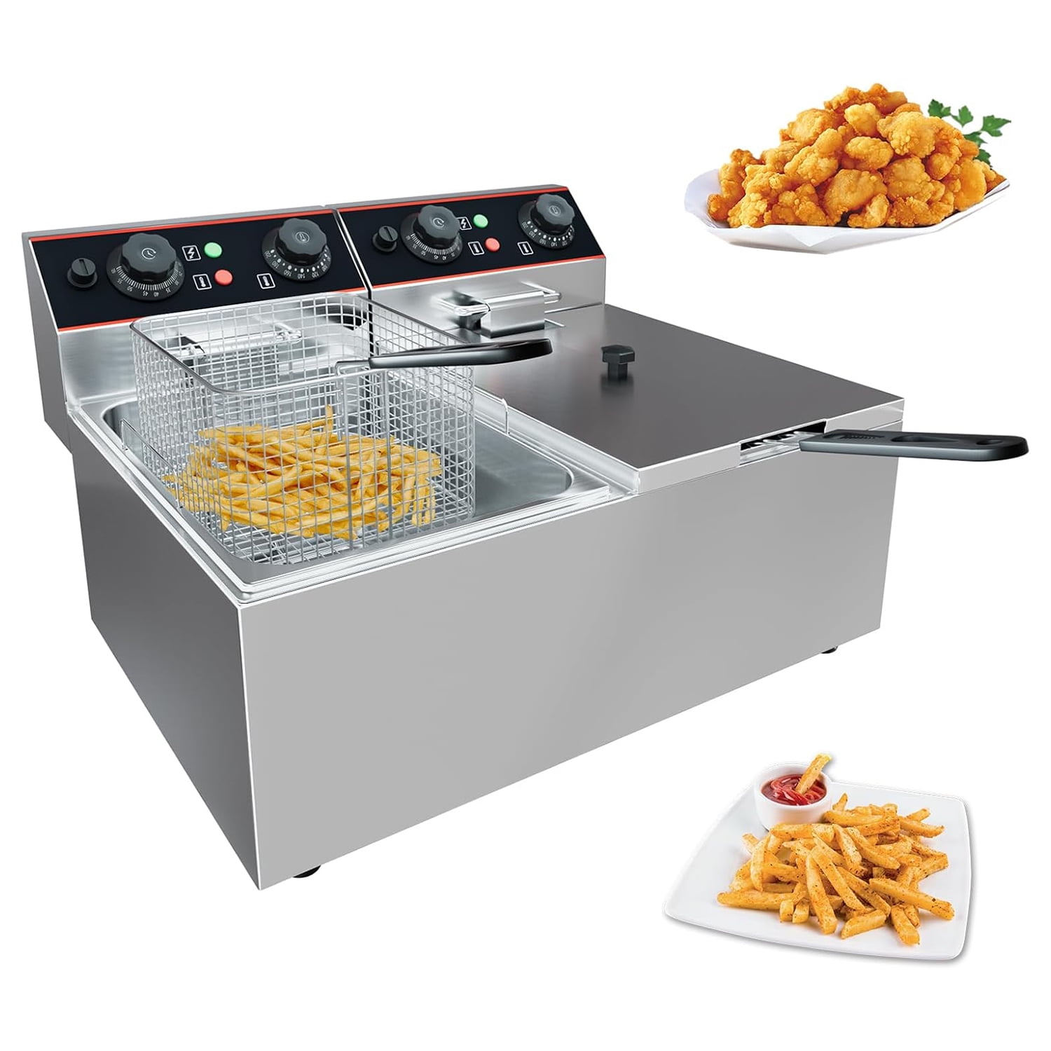 M optimized Commercial Deep Fryer with Basket, Stainless Steel Electric ...